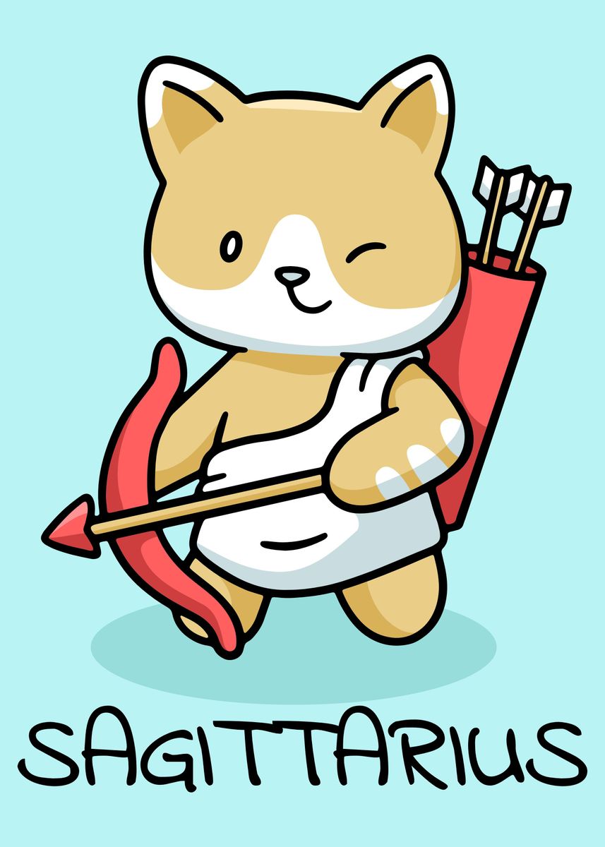 'ZODIAC CAT SAGITTARIUS' Poster by Geschenkelaune | Displate