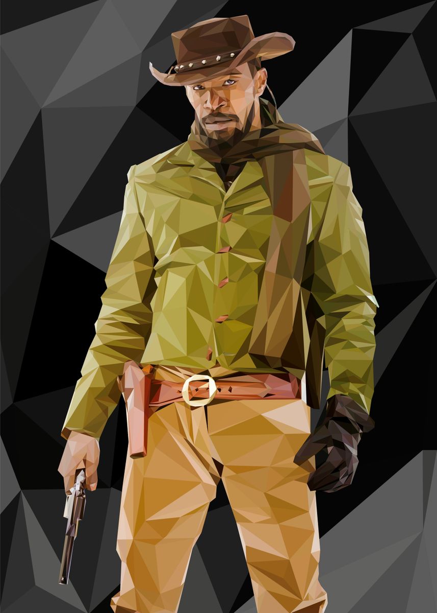 'DJANGO' Poster, picture, metal print, paint by Lowpoly Posters | Displate