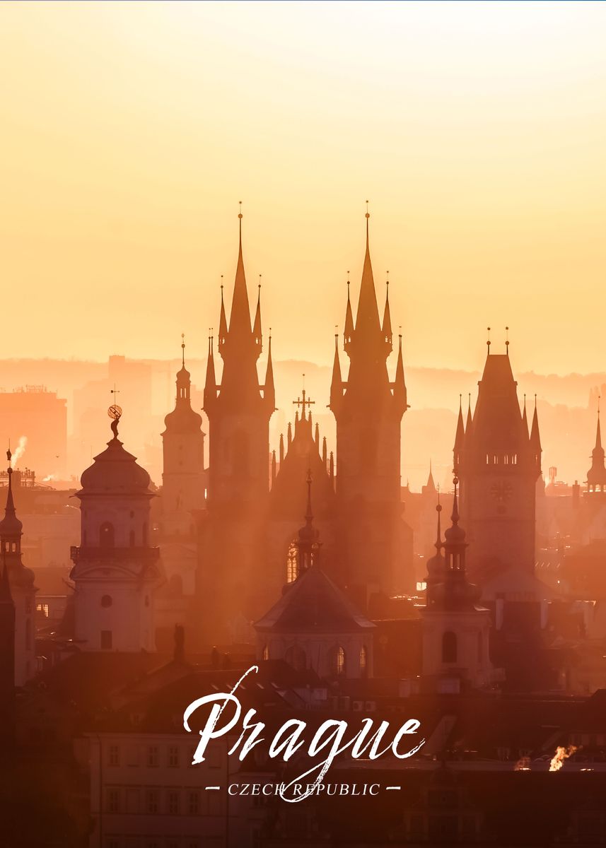 'Prague' Poster, picture, metal print, paint by MyDigitalMind | Displate