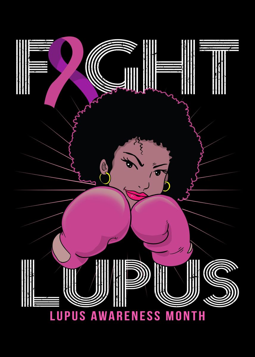 'Fight Lupus Purple Ribbon' Poster, picture, metal print, paint by ...