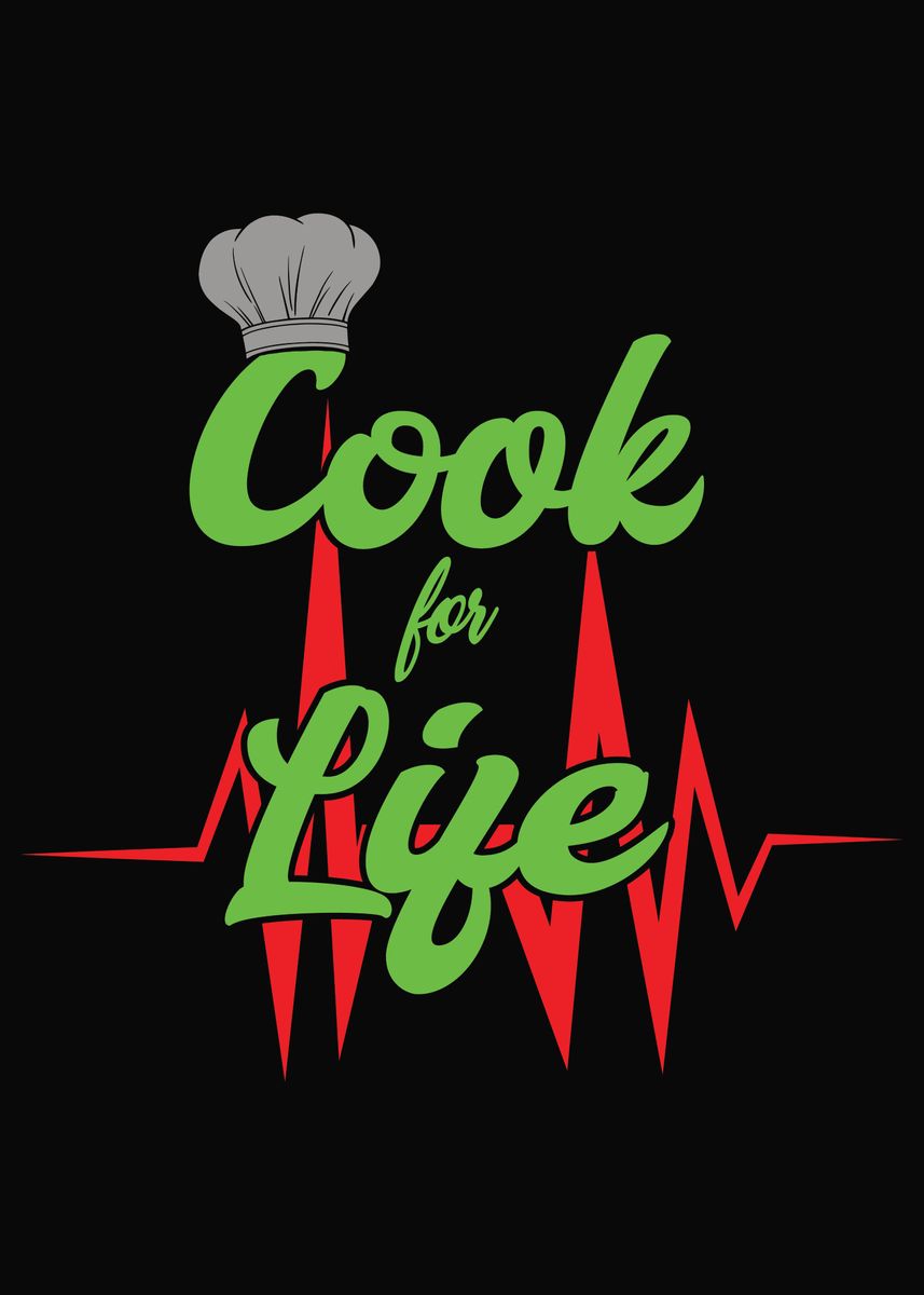 'Cook Kitchen Food' Poster, picture, metal print, paint by Statements ...