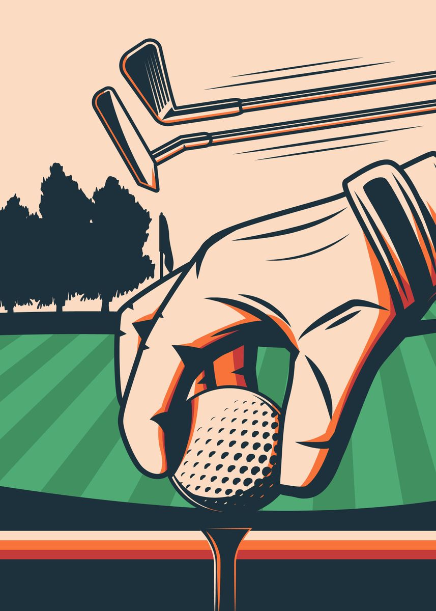 'Sports Golf Wall Poster' Poster, picture, metal print, paint by Human ...