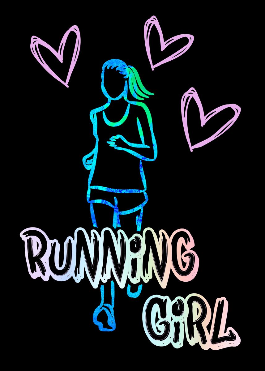 'Running Girl Wall Art' Poster, picture, metal print, paint by ...