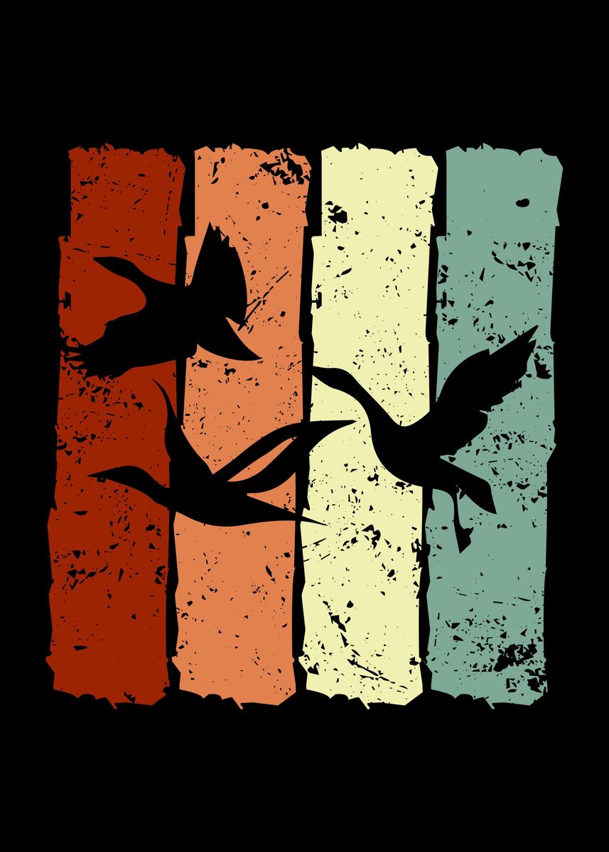 'Vintage Goose Geese Duck' Poster, picture, metal print, paint by ...