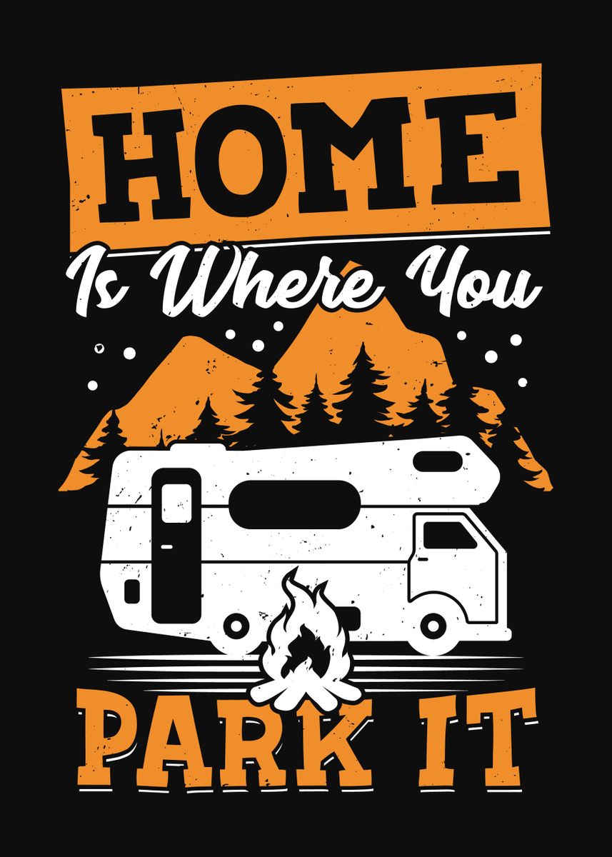 'RV Camping Design' Poster, picture, metal print, paint by Marcel Doll ...