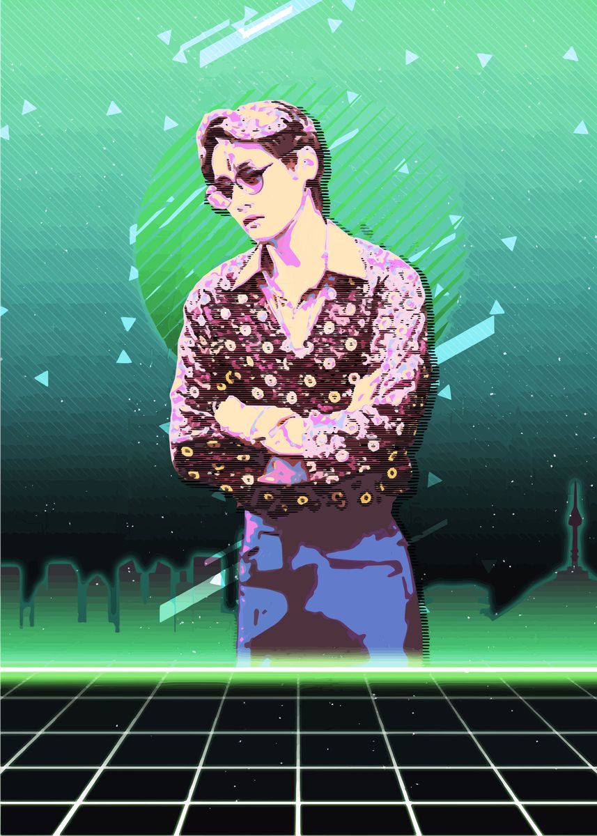 'BTS V 80s Poster' Poster, picture, metal print, paint by SiSiDi | Displate