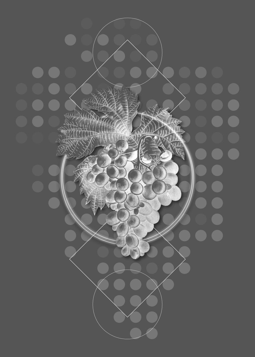 'Moody Modern Grape Vine' Poster, picture, metal print, paint by Holy ...