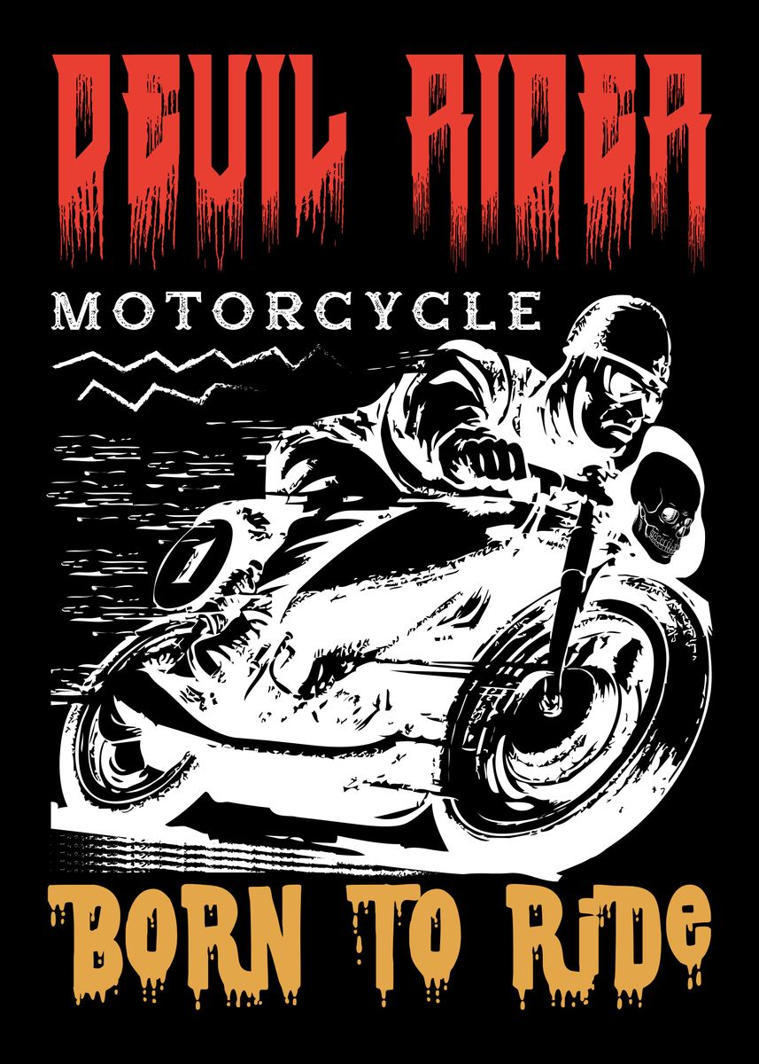 'Devil Rider' Poster, picture, metal print, paint by Neon Moon | Displate