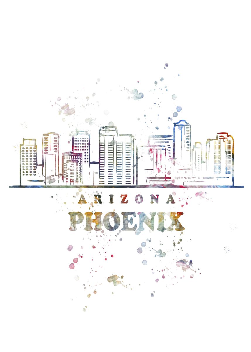 'PHOENIX ARIZONA' Poster, picture, metal print, paint by ...