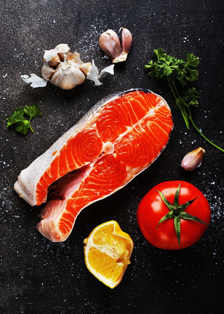 'Fish steak' Poster, picture, metal print, paint by Moon Calendar ...