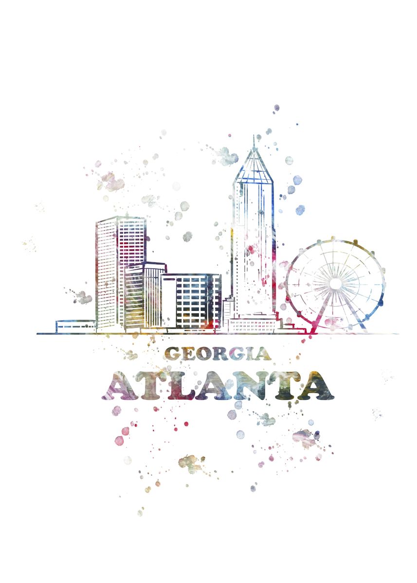 'ATLANTA GEORGIA' Poster, picture, metal print, paint by ...