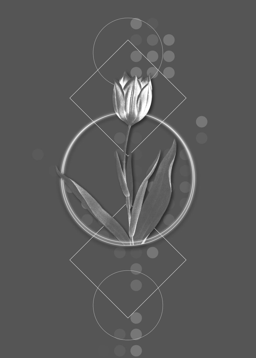 'Geometric Tulip Flower' Poster by Holy Rock Design | Displate