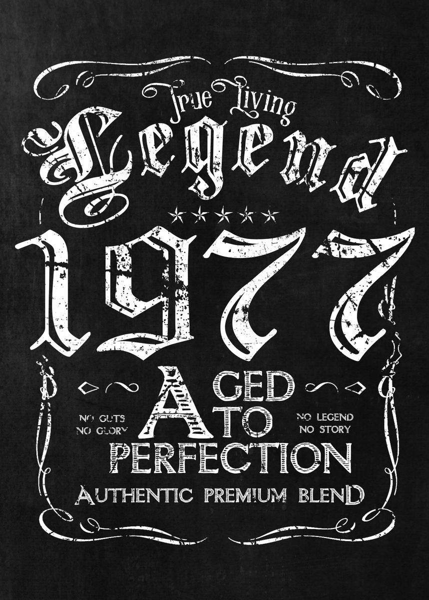 'Legend since 1977 Birthday' Poster, picture, metal print, paint by ...