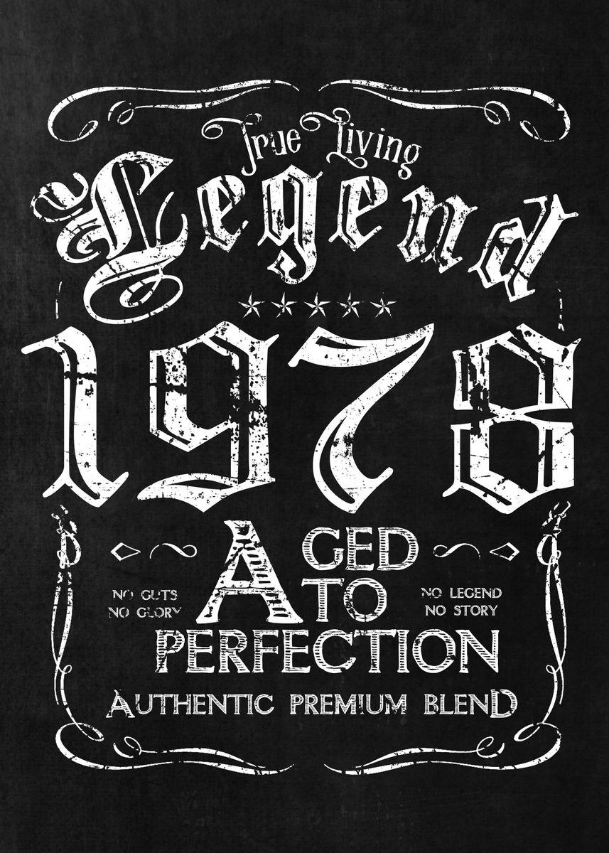 'Legend since 1978 Birthday' Poster, picture, metal print, paint by ...