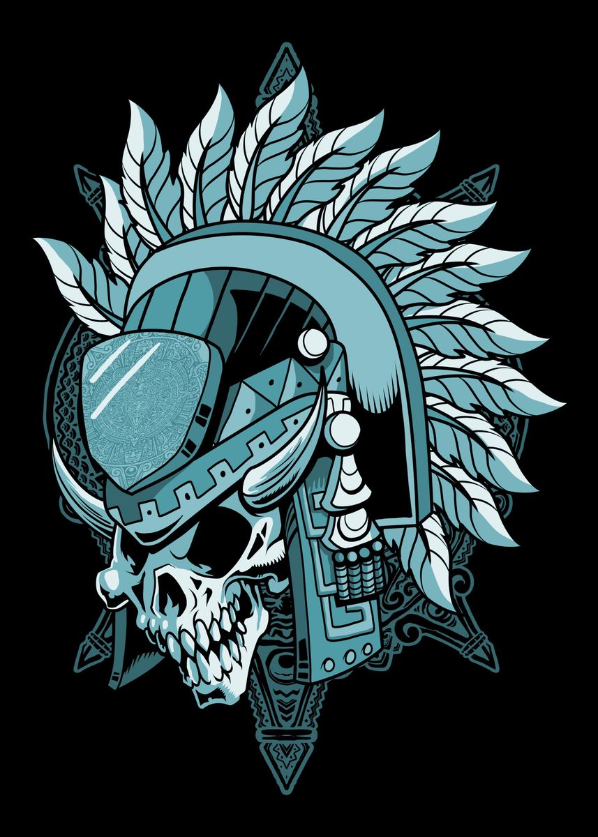 'Aztec' Poster, picture, metal print, paint by BobbyBubble | Displate