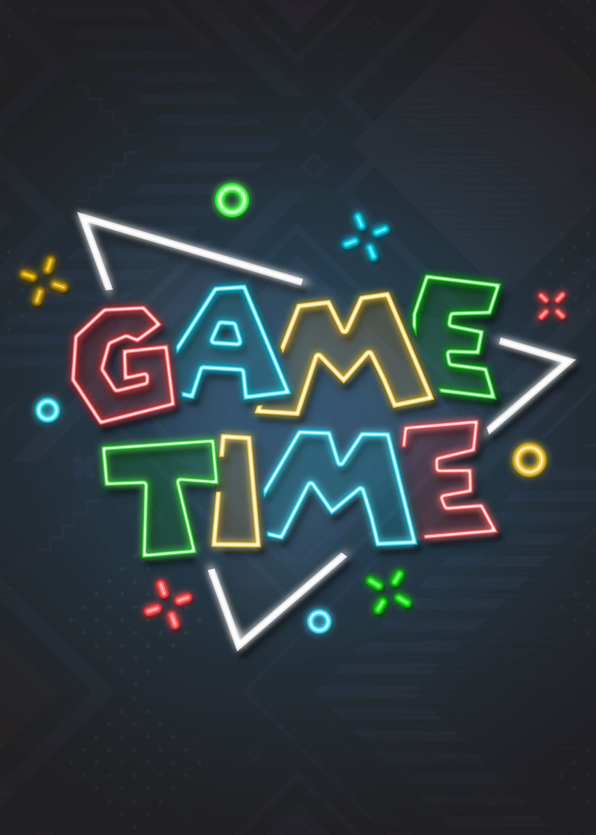 'Game Time Neon Sign' Poster, picture, metal print, paint by ...