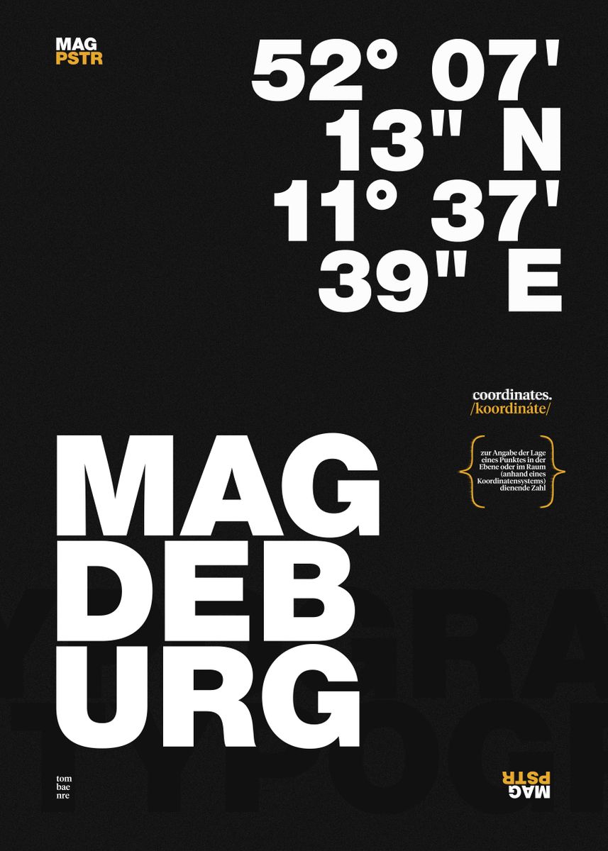 'Magdeburg Typo' Poster, picture, metal print, paint by Tom Taegtmeier ...