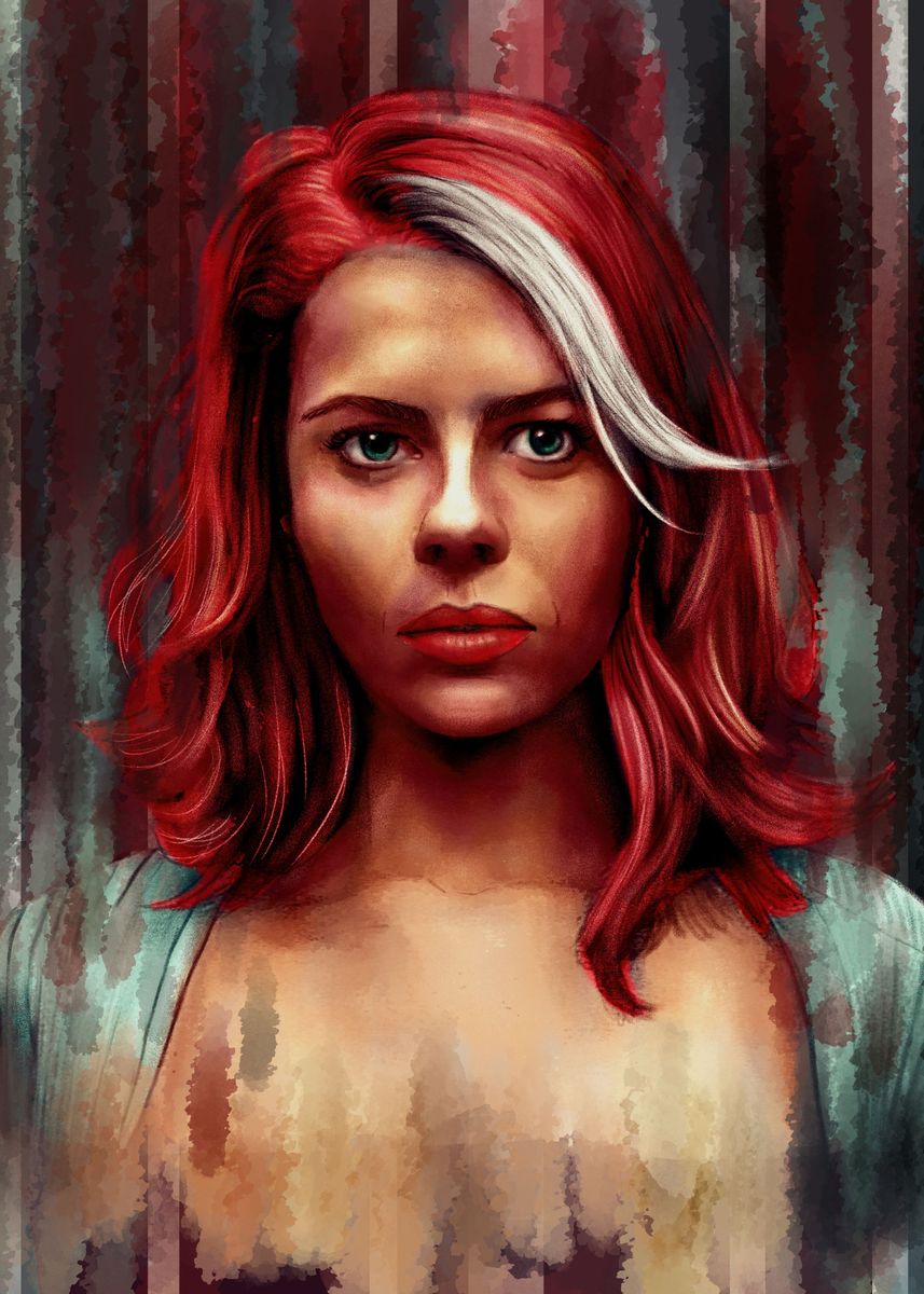 'Red Erika' Poster, picture, metal print, paint by Michele Amadesi ...