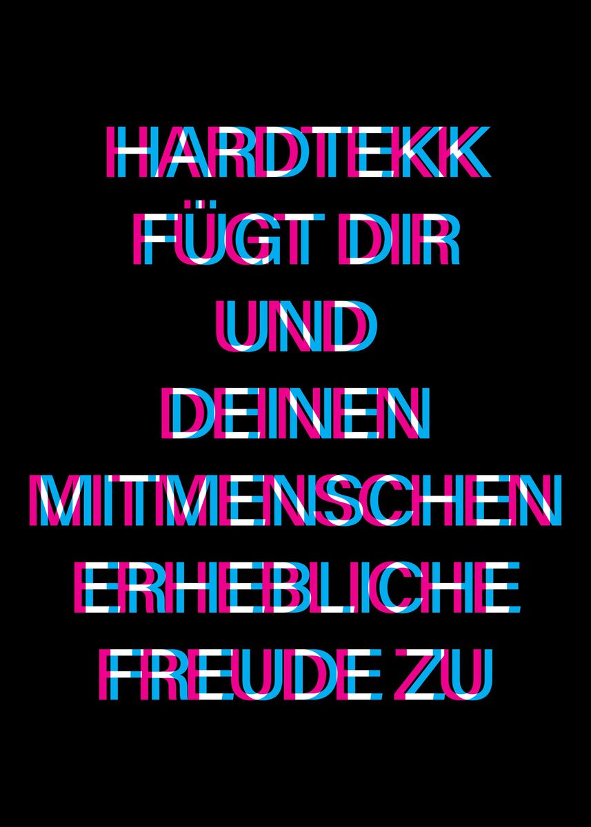 'Hardtekk German Techno' Poster, picture, metal print, paint by ...