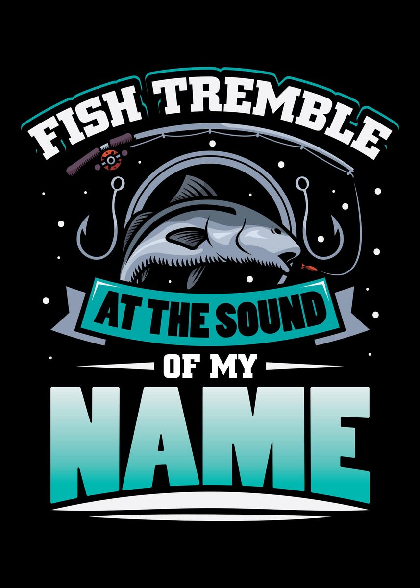 'Angler Fisherman Fish' Poster, picture, metal print, paint by ...