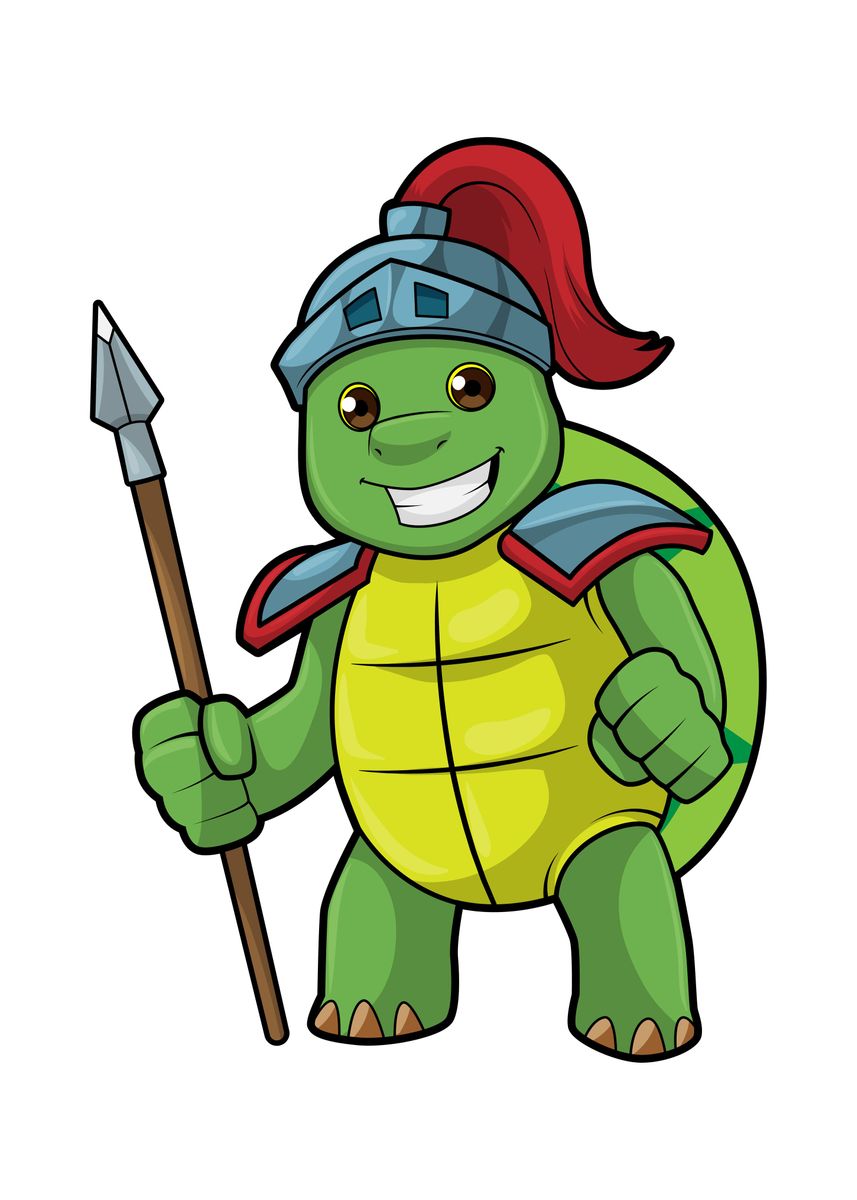 'Turtle Warrior Spear Helm' Poster, picture, metal print, paint by ...