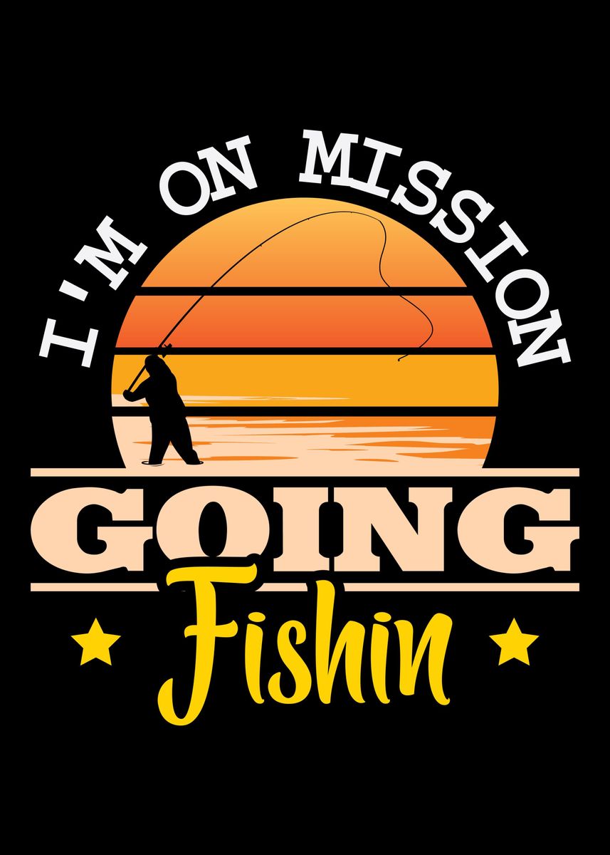 'Angler Fisherman Fish' Poster by Sebastian Wünsche | Displate