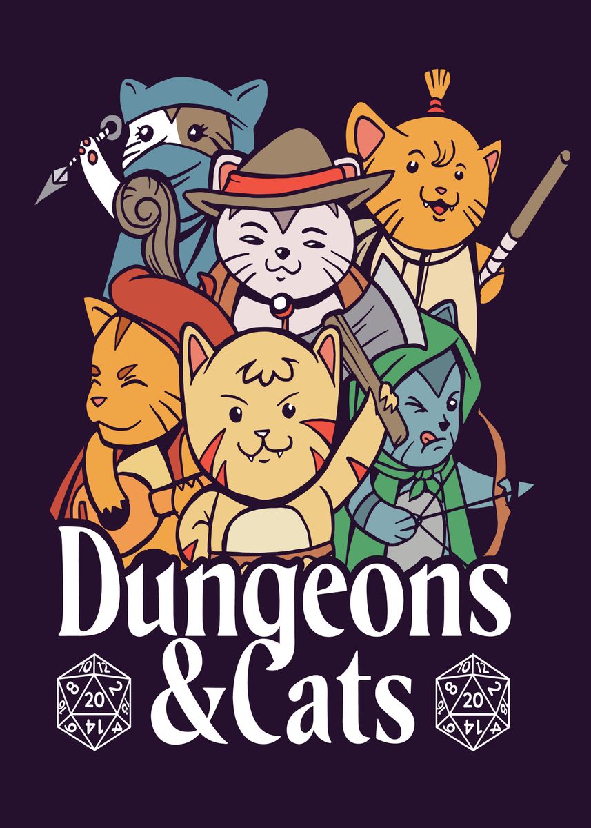 'CUTE CAT 9TH LIFE CARL' Poster, picture, metal print, paint by ...