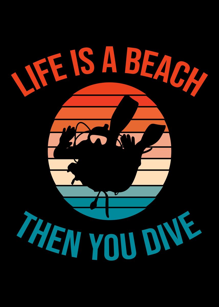 'Scuba Diving Snorkeling' Poster, picture, metal print, paint by ...