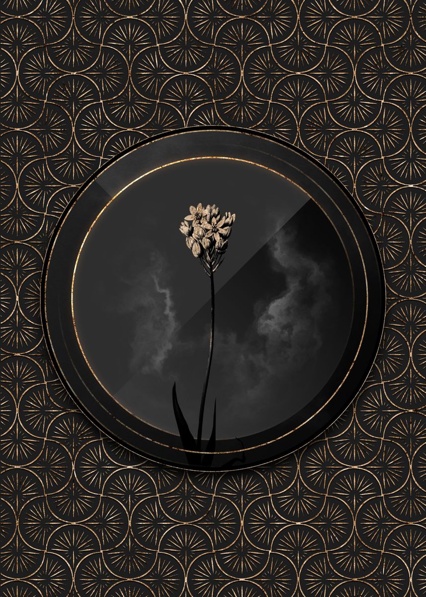 'Shadowy Art Deco Flower' Poster by Holy Rock Design | Displate