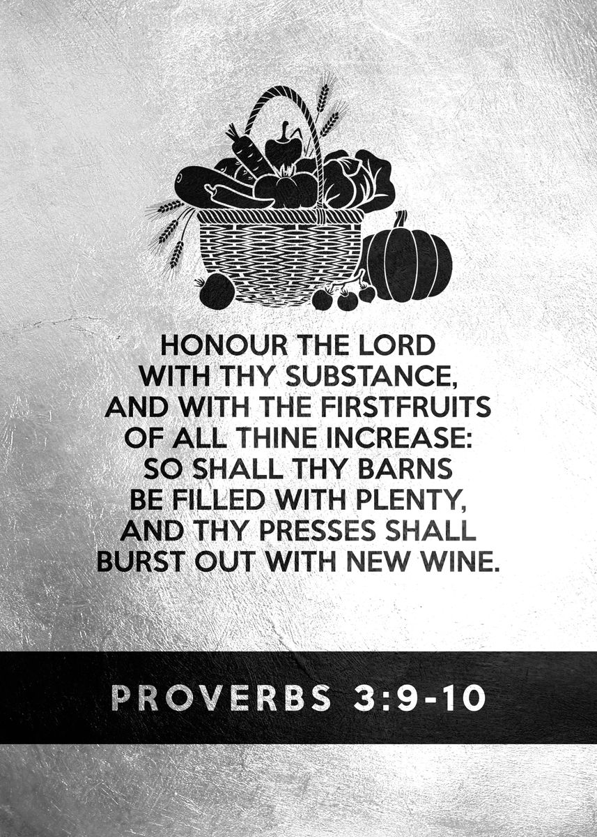 'Proverbs 3 9 10' Poster, picture, metal print, paint by ABConcepts ...