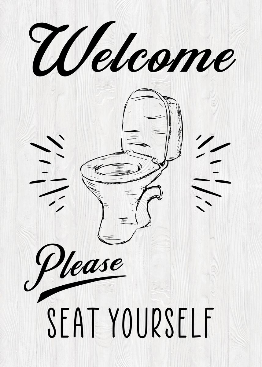 'Toilet' Poster, picture, metal print, paint by Kenny Studio | Displate