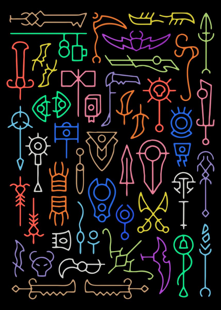 'Knight Weapon Pattern' Poster, picture, metal print, paint by starborn ...