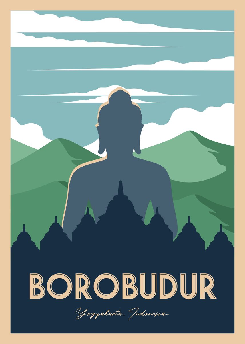 'borobudur' Poster, picture, metal print, paint by Paul C. Lane | Displate