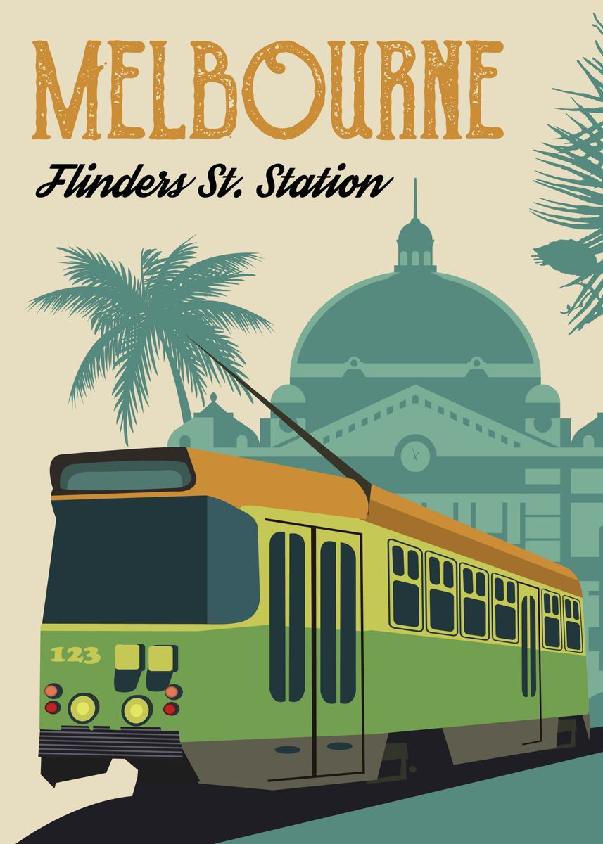 'Melbourne' Poster, picture, metal print, paint by Long Shot | Displate