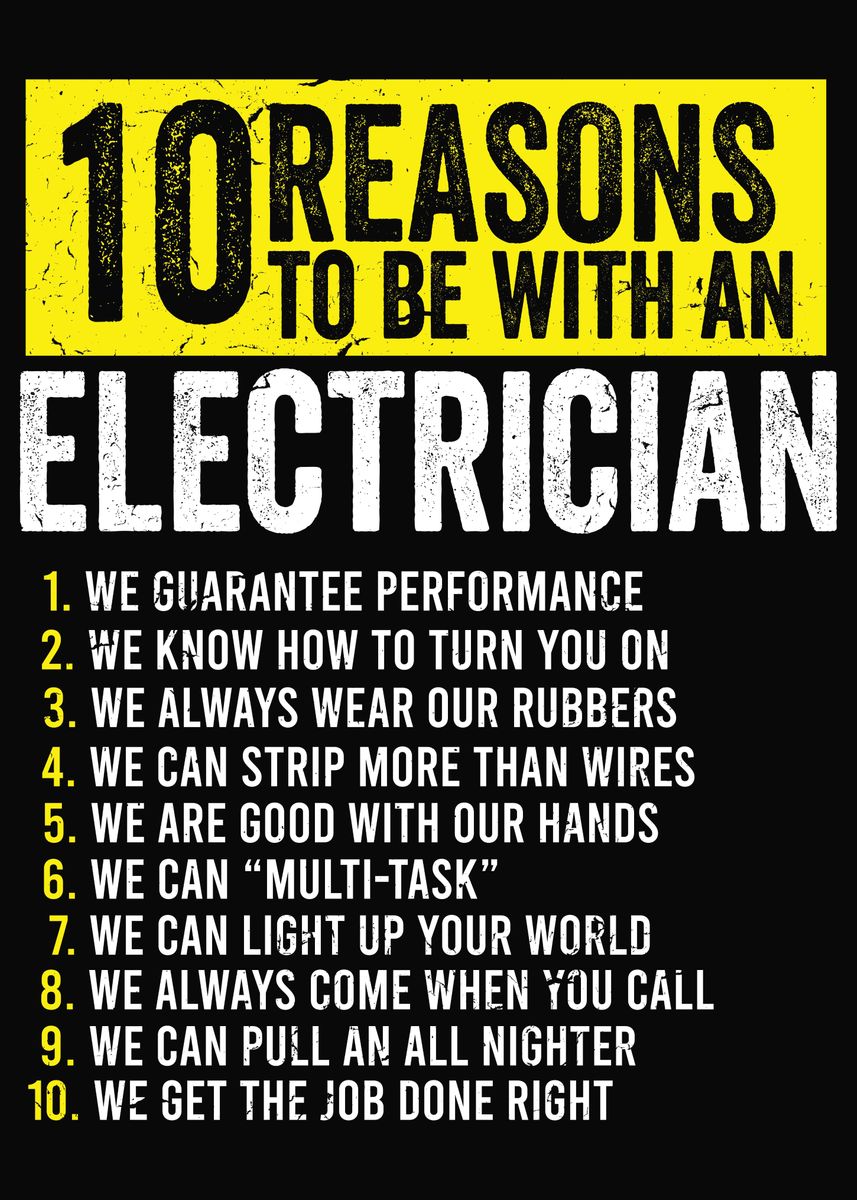 'Electrician Electricity ' Poster, picture, metal print, paint by ...