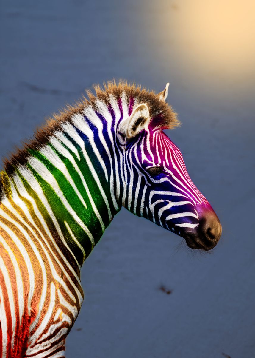 'Rainbow Zebra' Poster, picture, metal print, paint by Emy Meryart ...