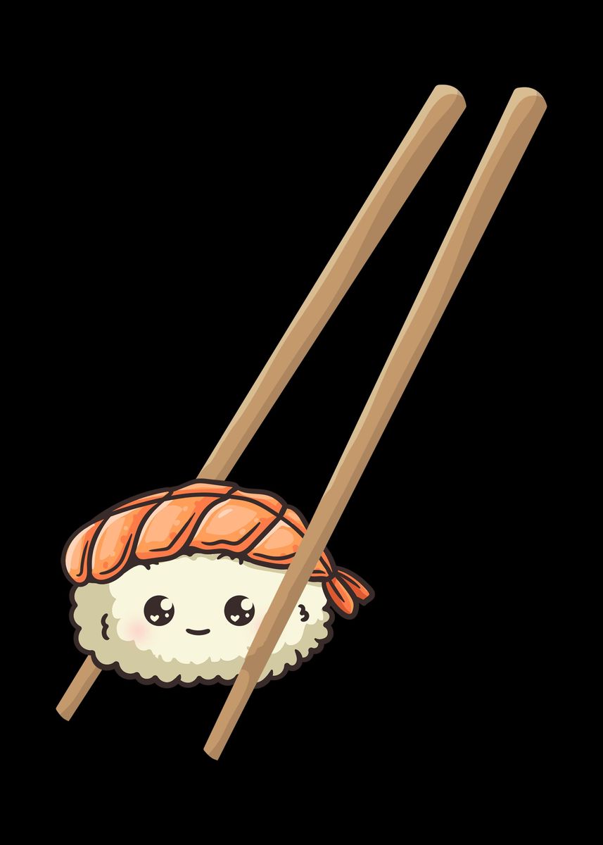 'Sushi Chopsticks Japanese' Poster, picture, metal print, paint by ...