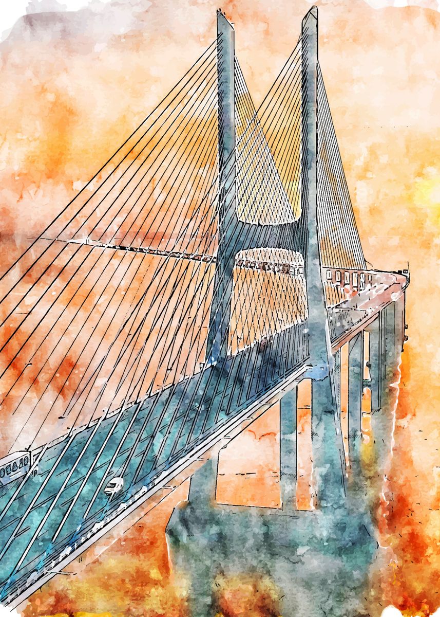 'Bridge lisbon portugal' Poster by Michael I. Organ | Displate