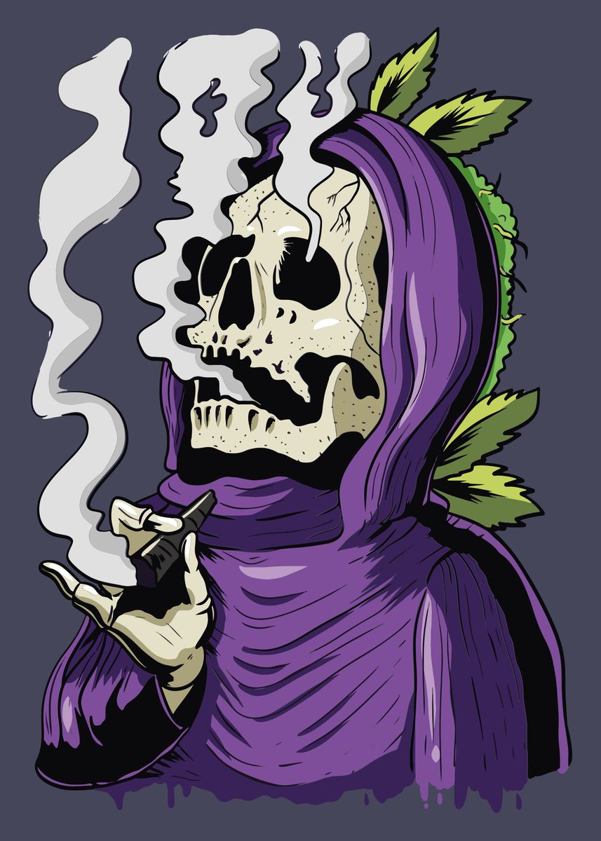 'Grim Reefer' Poster, picture, metal print, paint by Bombdesign | Displate