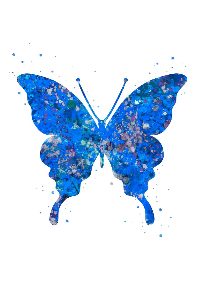 'Butterfly blue' Poster by Yahya Art | Displate