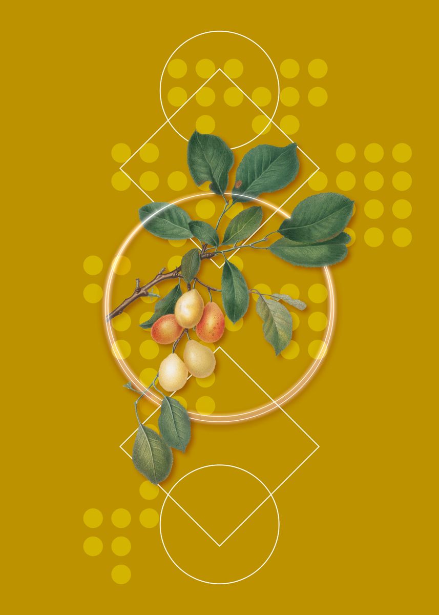 'Geometric Cherry Fruit' Poster, picture, metal print, paint by Holy ...