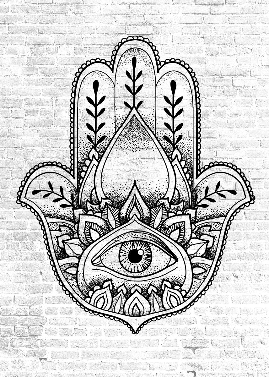 'Hand of fatima' Poster, picture, metal print, paint by almost seven ...