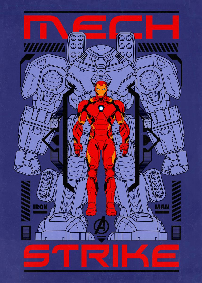 'Iron Man Mech Strike' Poster, picture, metal print, paint by Marvel ...