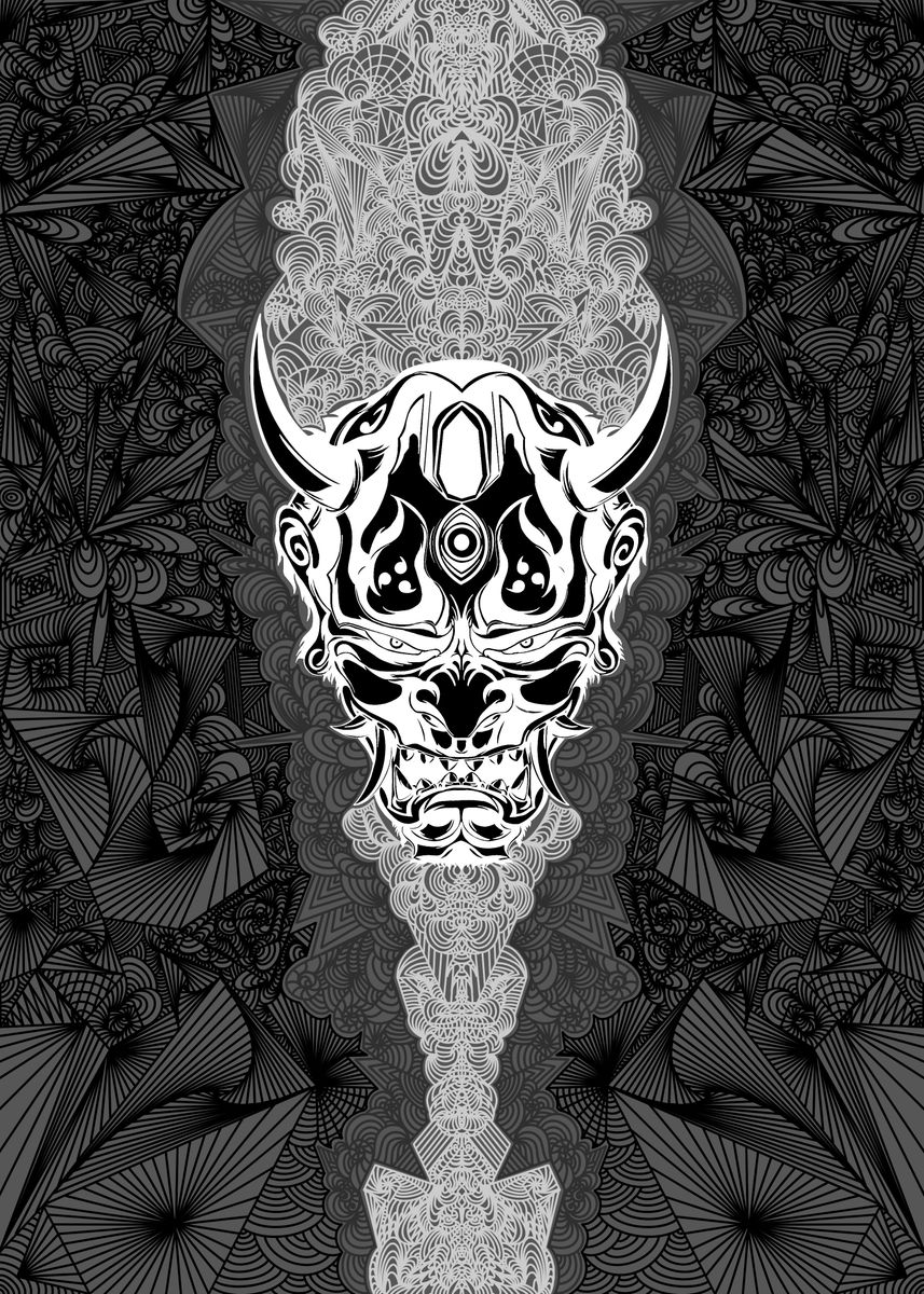 'Japan Devil Mask ' Poster by PencilPair | Displate