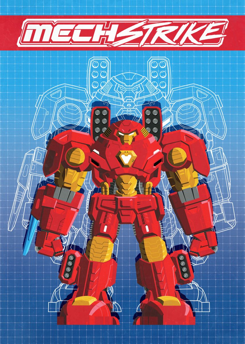 'Iron Man Mech' Poster, picture, metal print, paint by Marvel | Displate
