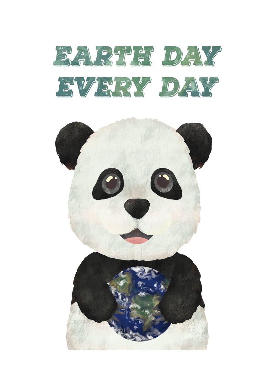 'Earth day Panda' Poster by XandYart | Displate