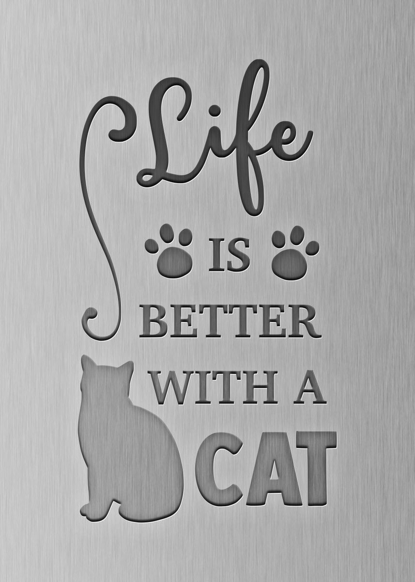 'Cat' Poster, picture, metal print, paint by Reaper Art | Displate