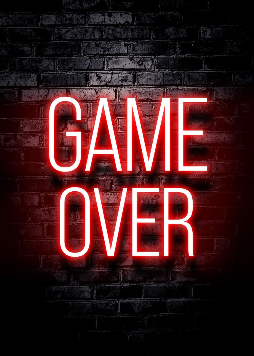 'game over gaming gamer ' Poster, picture, metal print, paint by Kitty ...