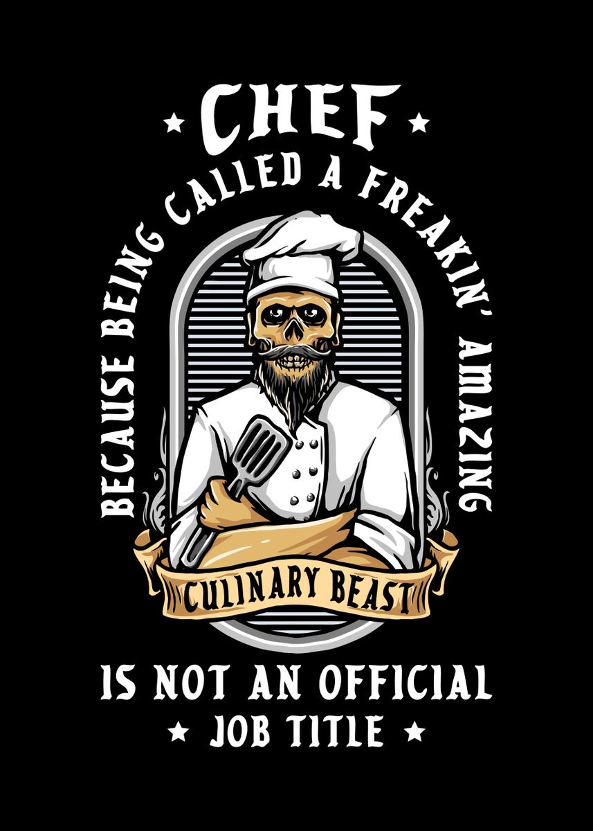 'Cook Gift' Poster, picture, metal print, paint by schmugo | Displate