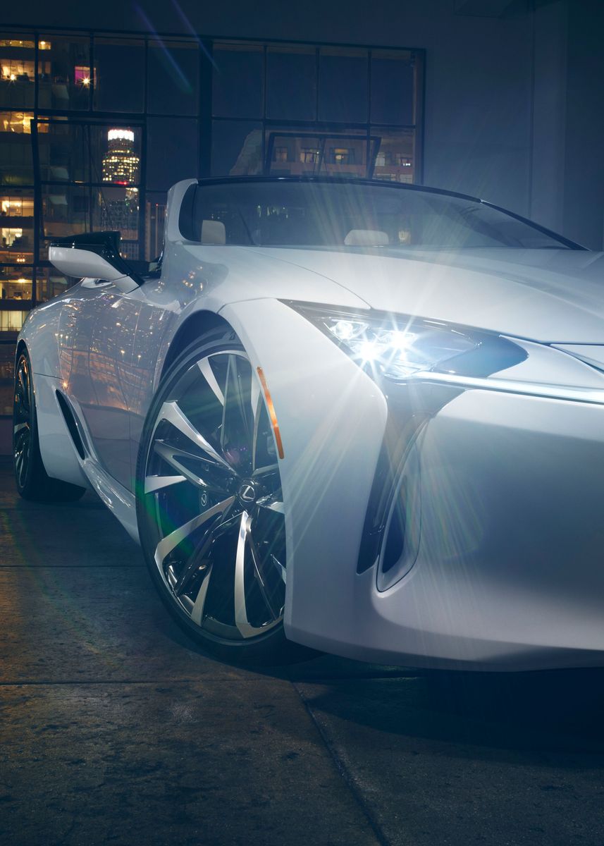 'White Lexus LC 2019 light' Poster, picture, metal print, paint by ...